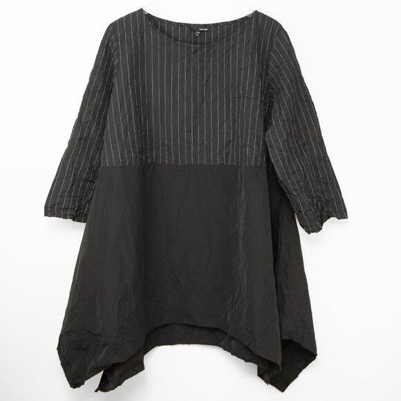 Sun Kim | Tops | Sun Kim Tunic Stripe Top Crinkle Crushed Blouse ...